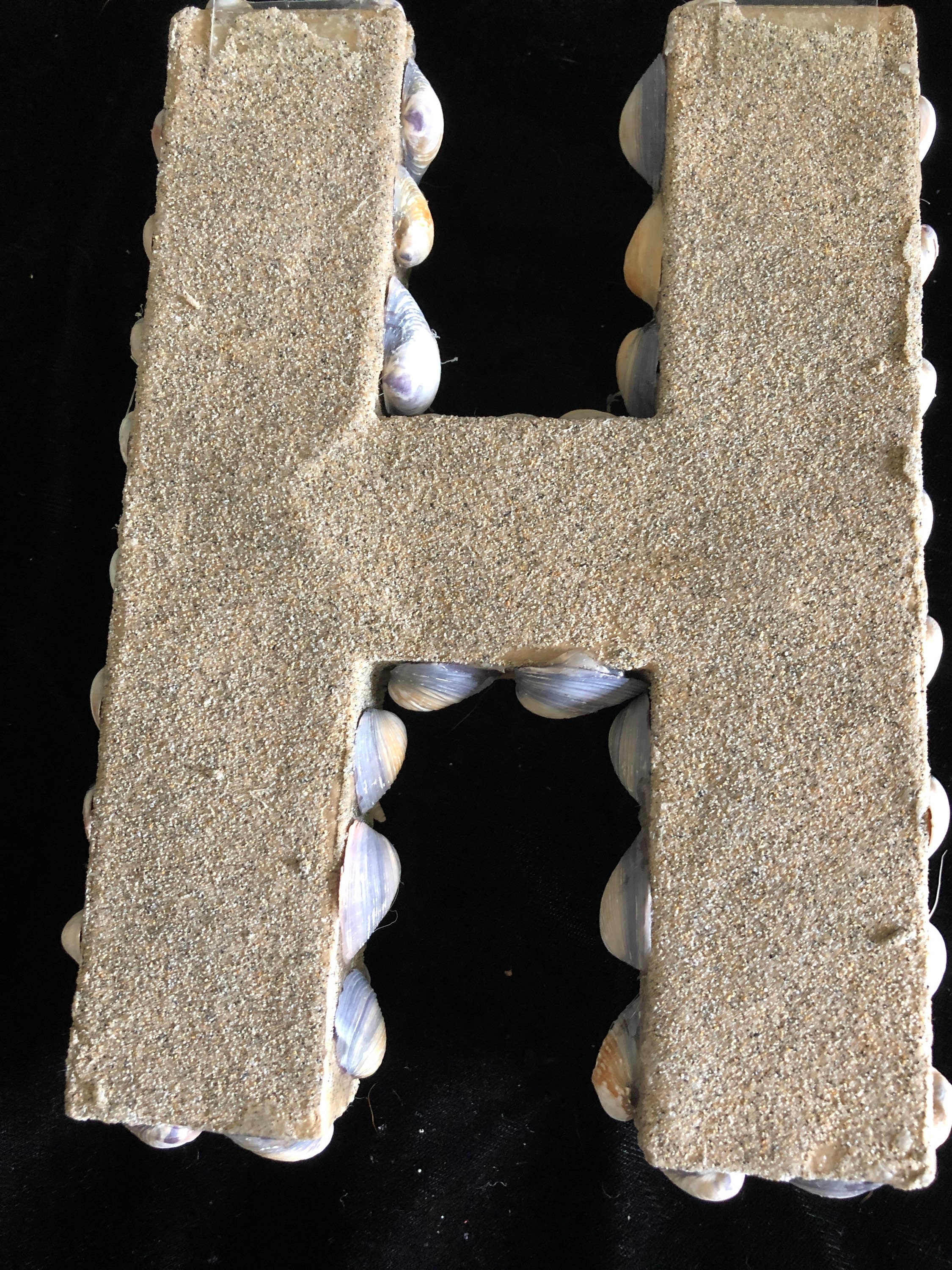 Letter H Sea Shell Natural Beige White Wedding Baby Decor - Etsy