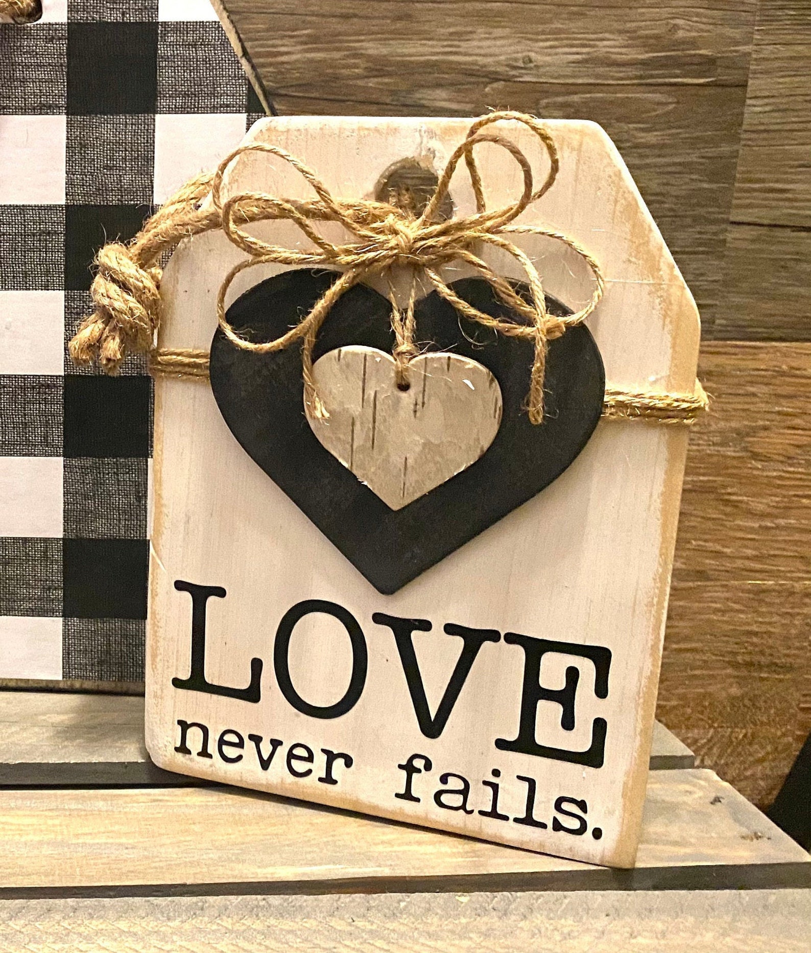 Valentines Day Wooden Decorative Tags, Tiered Tray Decor, Farmhouse ...