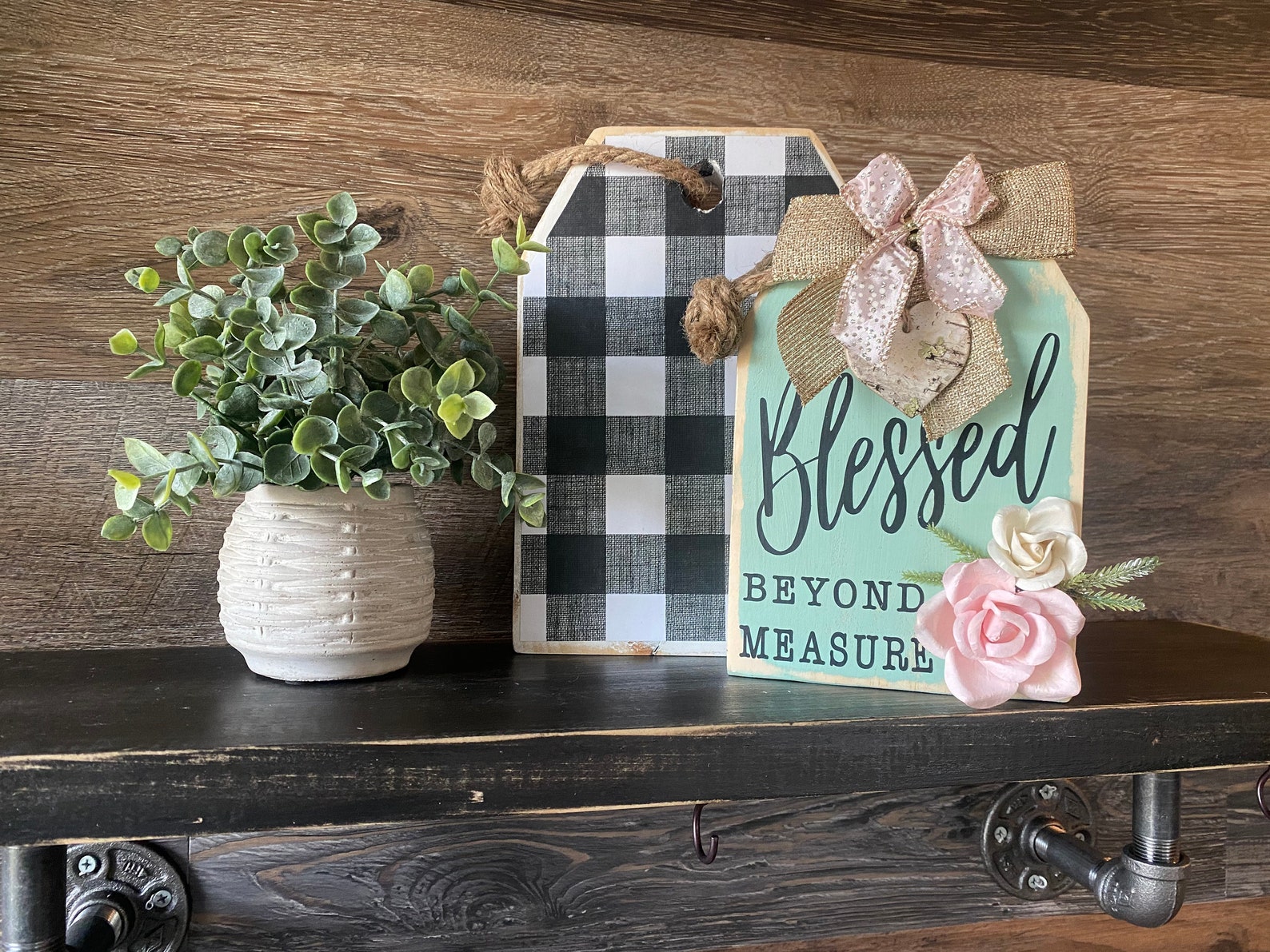 Set of 2 Spring Wooden Decorative Tags Tiered Tray Decor - Etsy