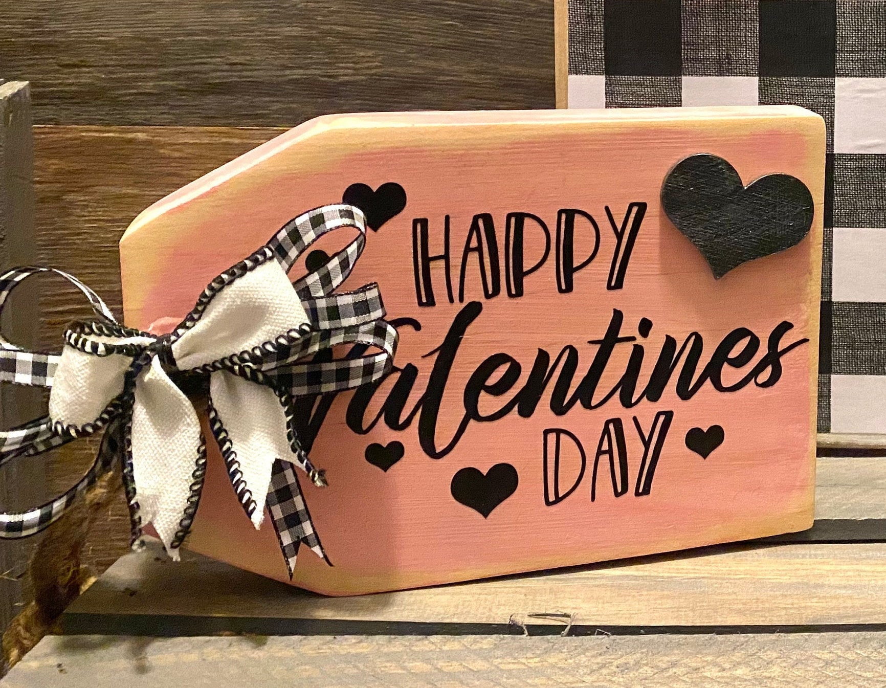 Valentines Day Wooden Decorative Tags, Tiered Tray Decor, Farmhouse ...