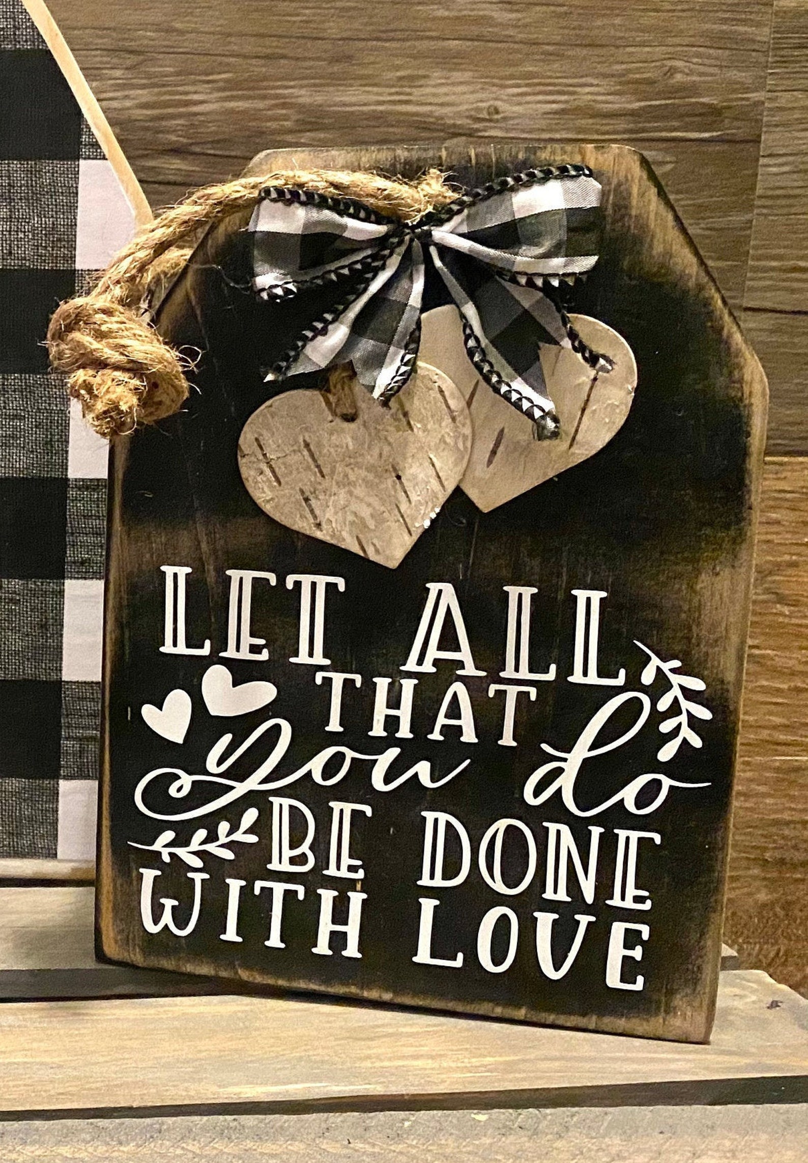 Valentines Day Wooden Decorative Tags, Tiered Tray Decor, Farmhouse ...