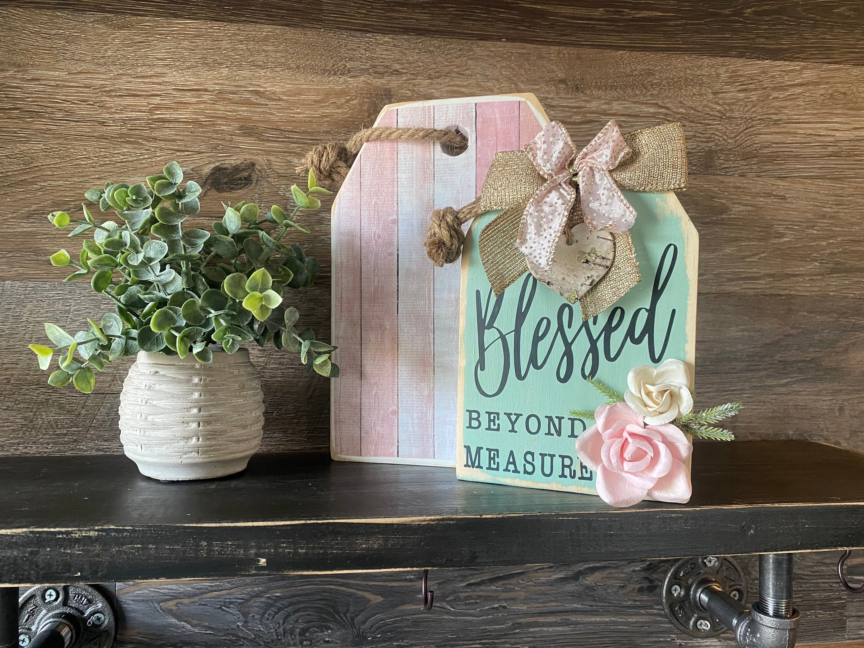 Set of 2 Spring Wooden Decorative Tags Tiered Tray Decor - Etsy