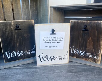 Verse of the Week Custom Wood Sign, Bible Memorization, Spiritual Decor ...