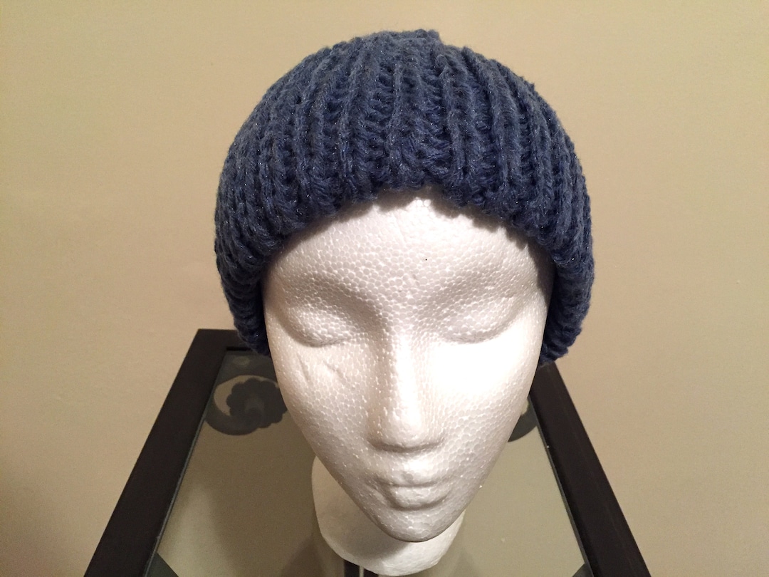 Dusty Blue Knit Hat - Etsy