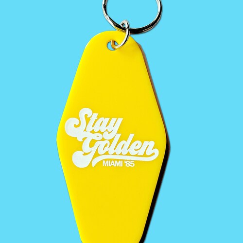 Stay Golden Miami Plastic Motel Hotel Key Chain Retro Golden - Etsy