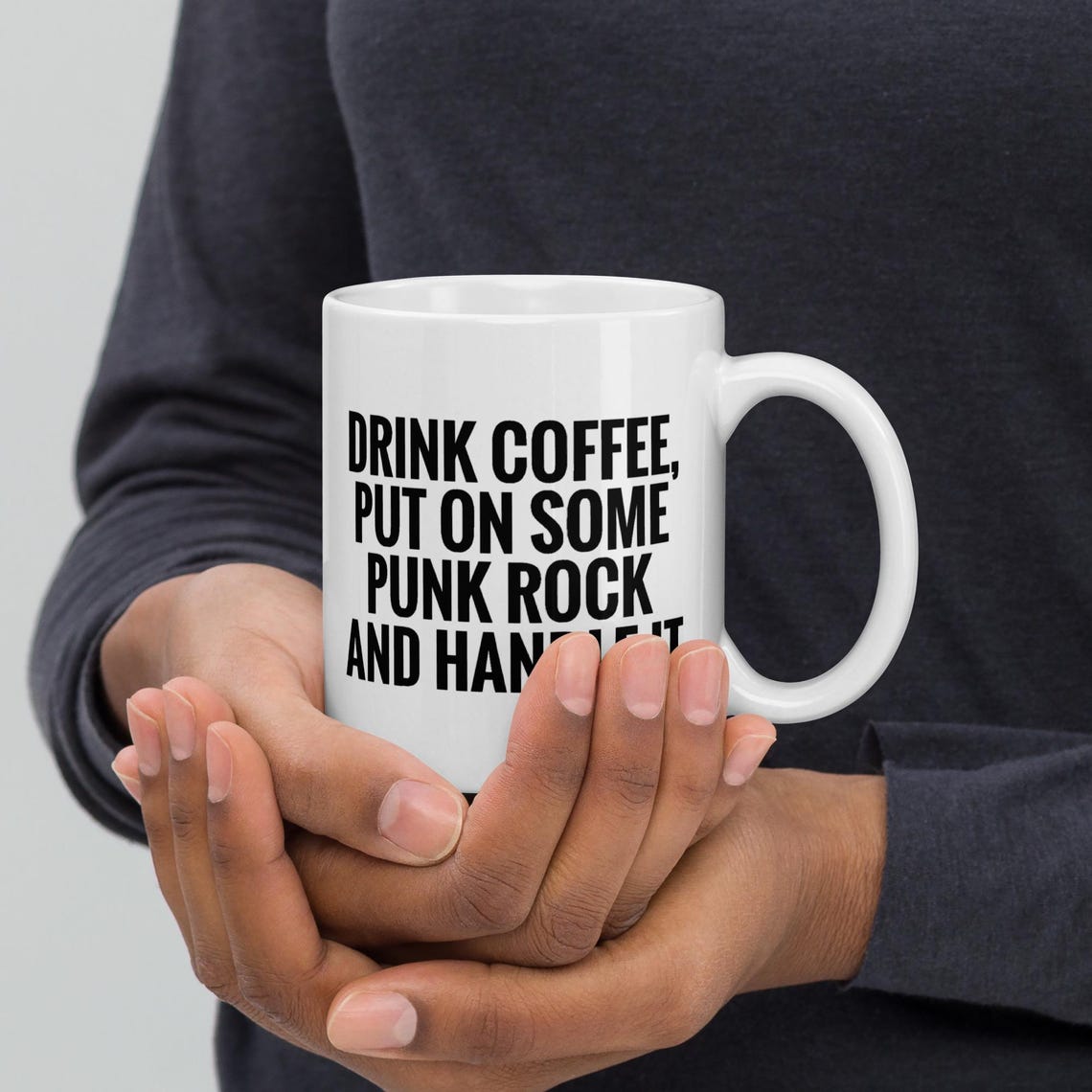 Drink Coffee Listen to Punk Rock Handle It Mug Music Rock Resist ...