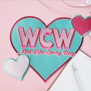Woman Crush Wednesday Large Woven Heart Back Patch 90s Feminism Cute ...