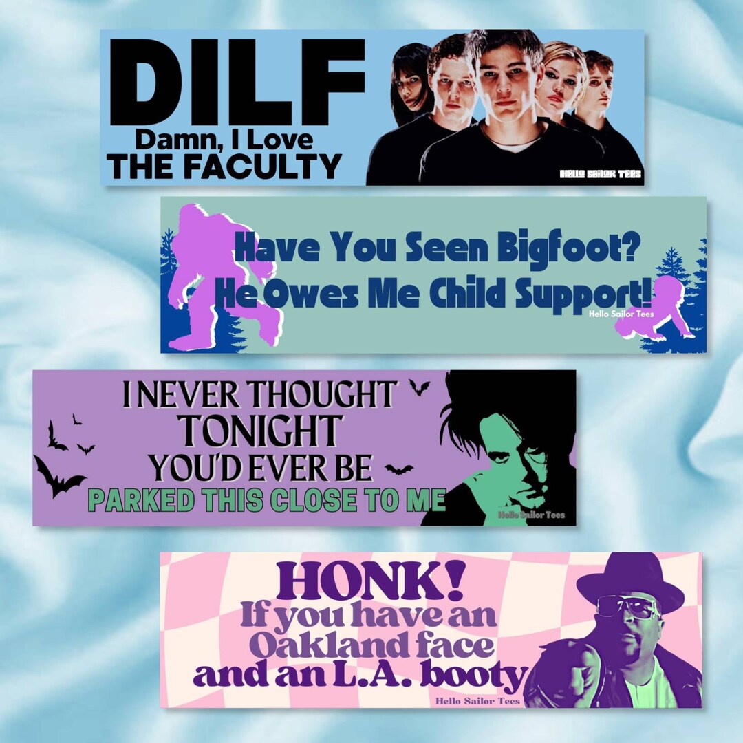 Funny DILF the Cure Sir Mixalot Bigfoot 90s Vinyl Decal Bumper Stickers ...