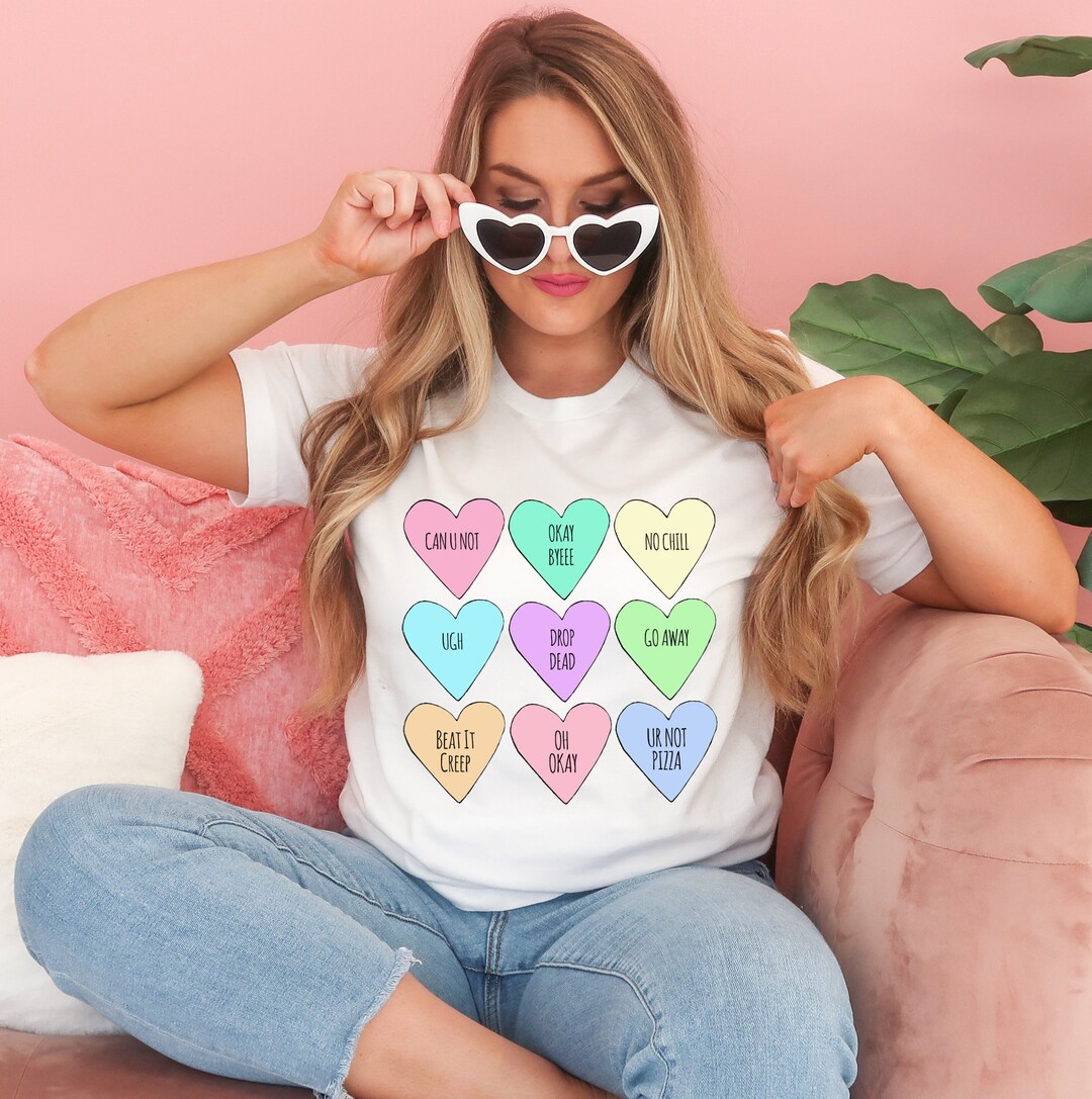 Rude Conversation Hearts T-shirt: Funny Anti-valentine's Day Tee - Etsy