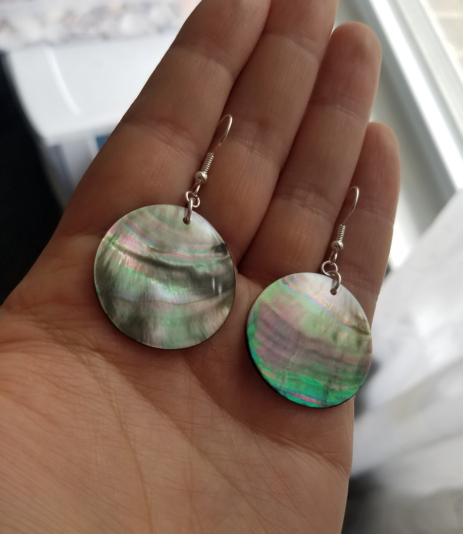 Real Natural Shiny Abalone Shell Seashell Mother of Pearl Disk Ocean ...