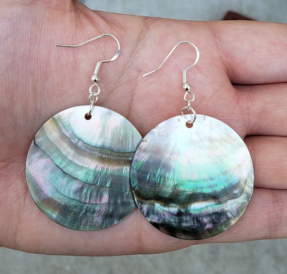 Real Natural Beautiful Big Abalone Gray Red Green Mother of - Etsy