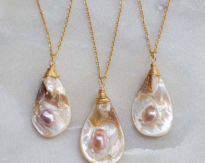 Oyster Shell Necklace - Etsy