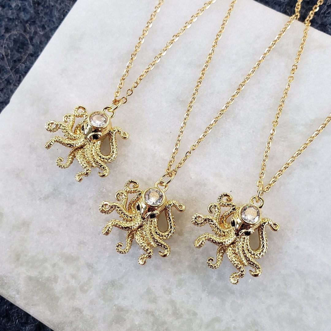 Sparkling Cubic Zirconia Ocean Pirate Beach Island Mermaid Octopus ...