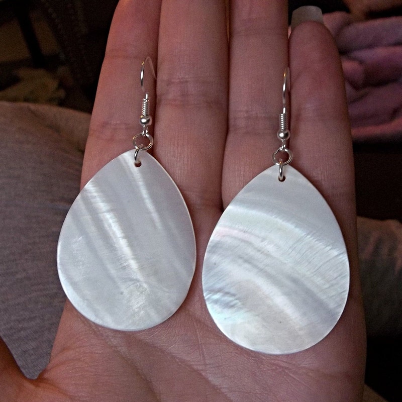 White Shell Earrings - Etsy