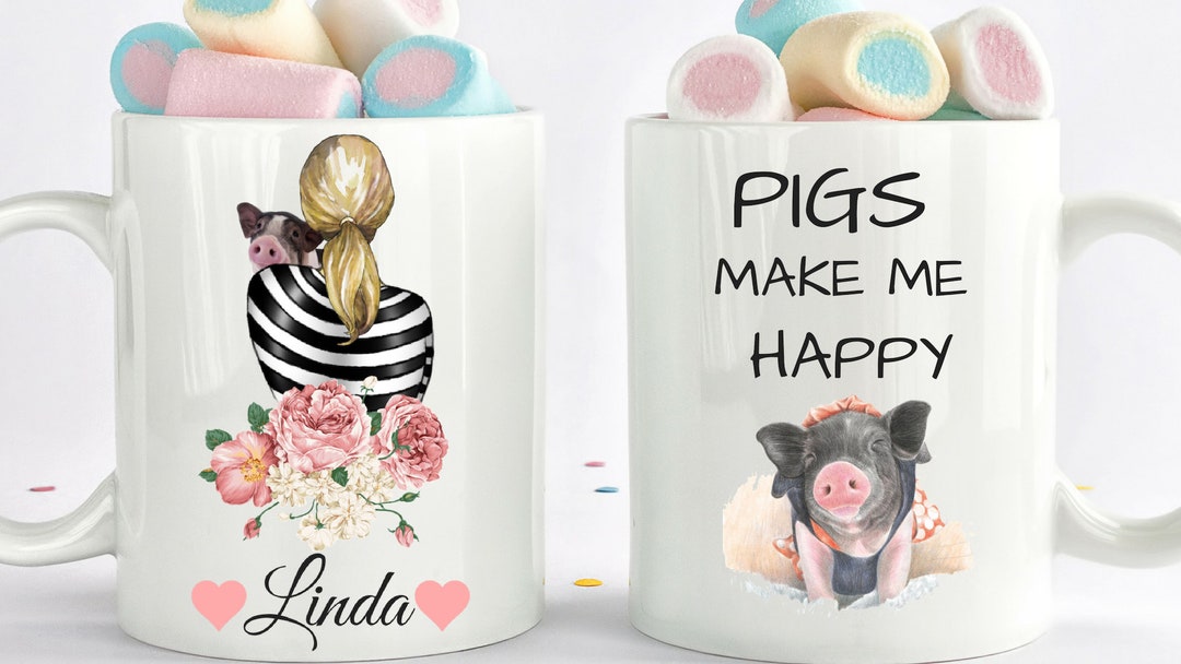 Custom Pig Lover Gift, Funny Pig Mug, Funny Farmer Mug, Cute Pig Gift ...