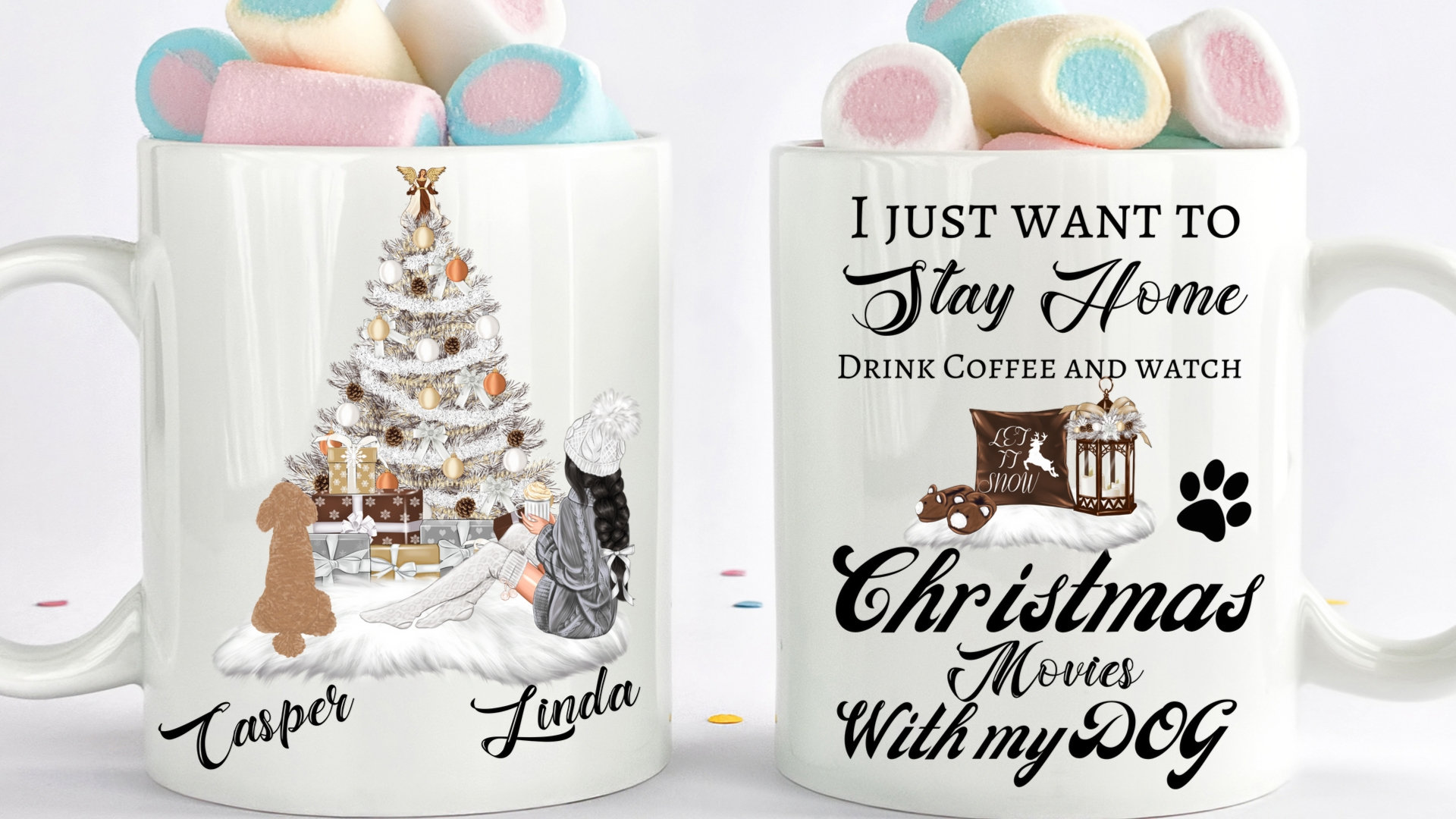 Custom Christmas Dog Mom Mug, Christmas Dog Mother, Dog Mom Gift, Dog ...
