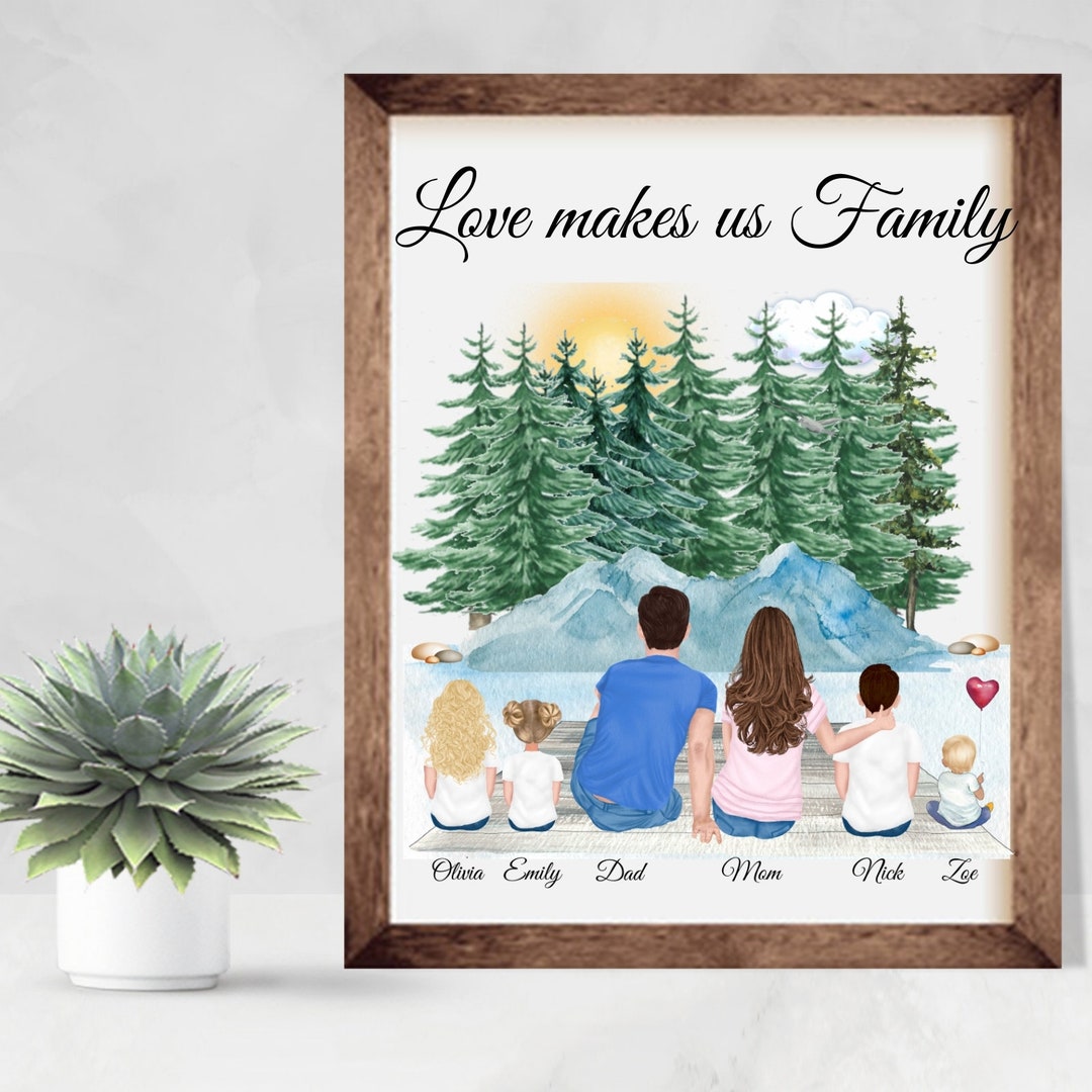 Family Print, Custom Family Portrait Print, Mother Father Wall Art ...