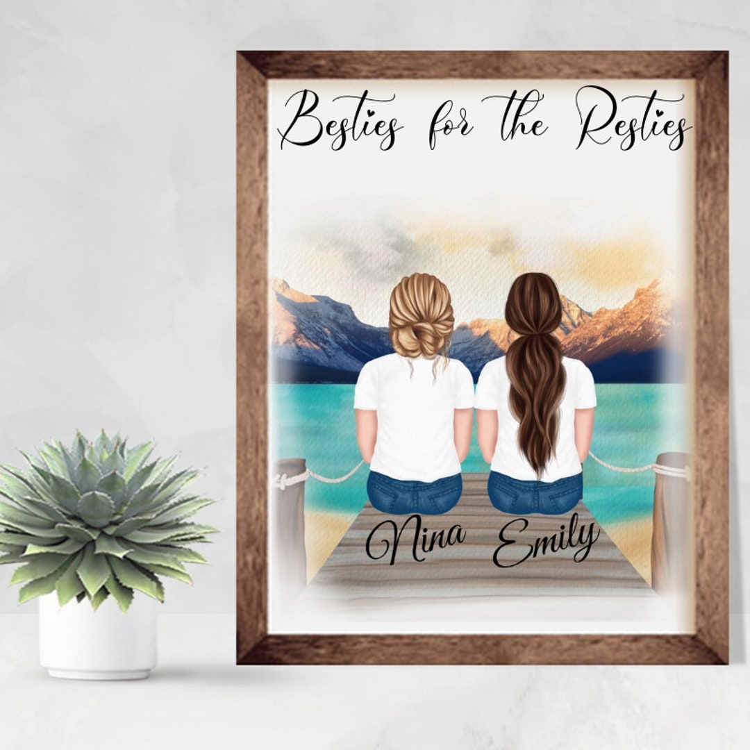 Friendship Print, Custom Portrait Print, Birthday Friends Wall Art ...