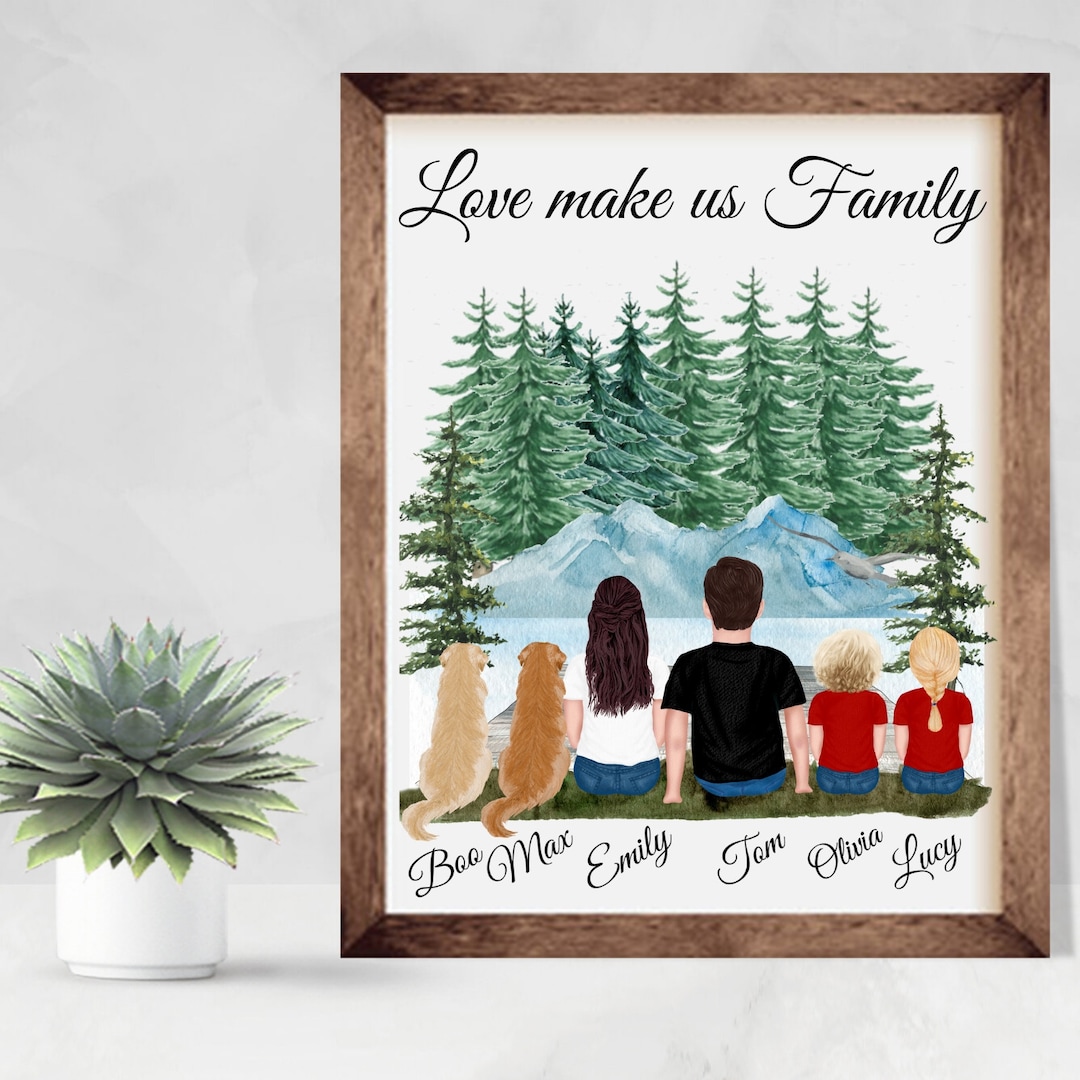 Family Print, Custom Portrait Print, Mother Father Wall Art, Unframed ...