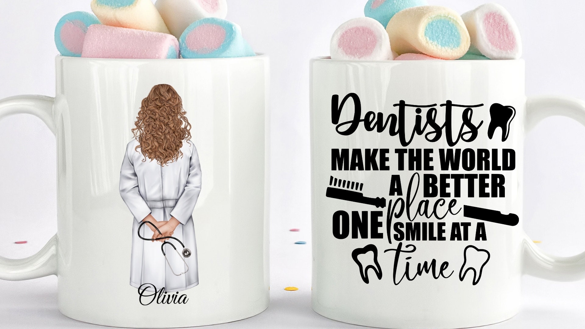Dentist Mug, Gift for Dentist, Personalized Dentist Cup With Name ...