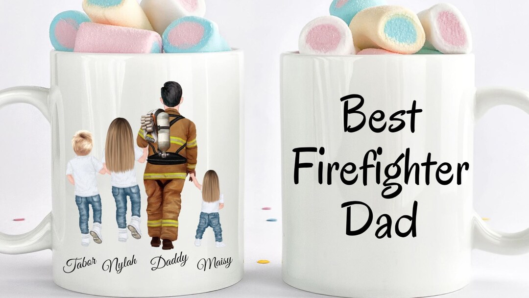 Firefighter Gift, Firefighter Father, Firefighter Dad, Fireman Dad Mug ...