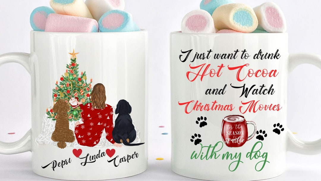 Custom Christmas Dog Mom Mug, Dog Mom Mug, Dog Mom Gift, Dog Lover Gift ...