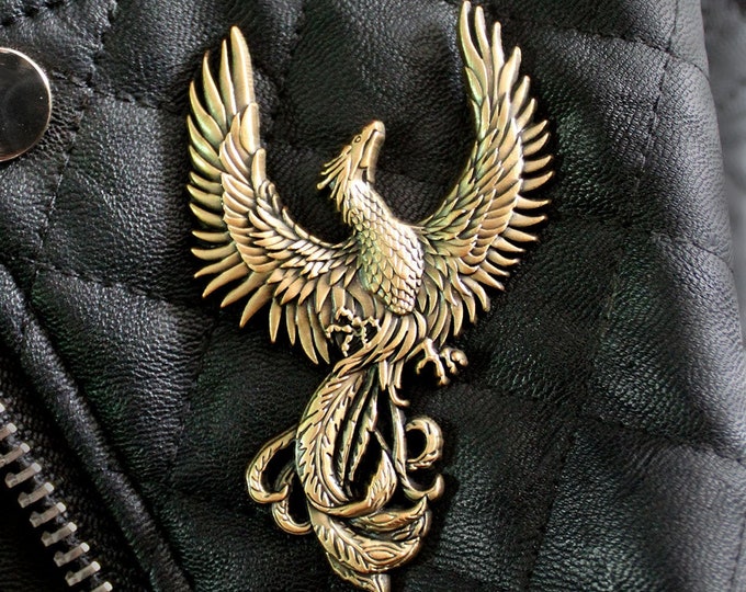 Phoenix Rising Pin Badge - Etsy