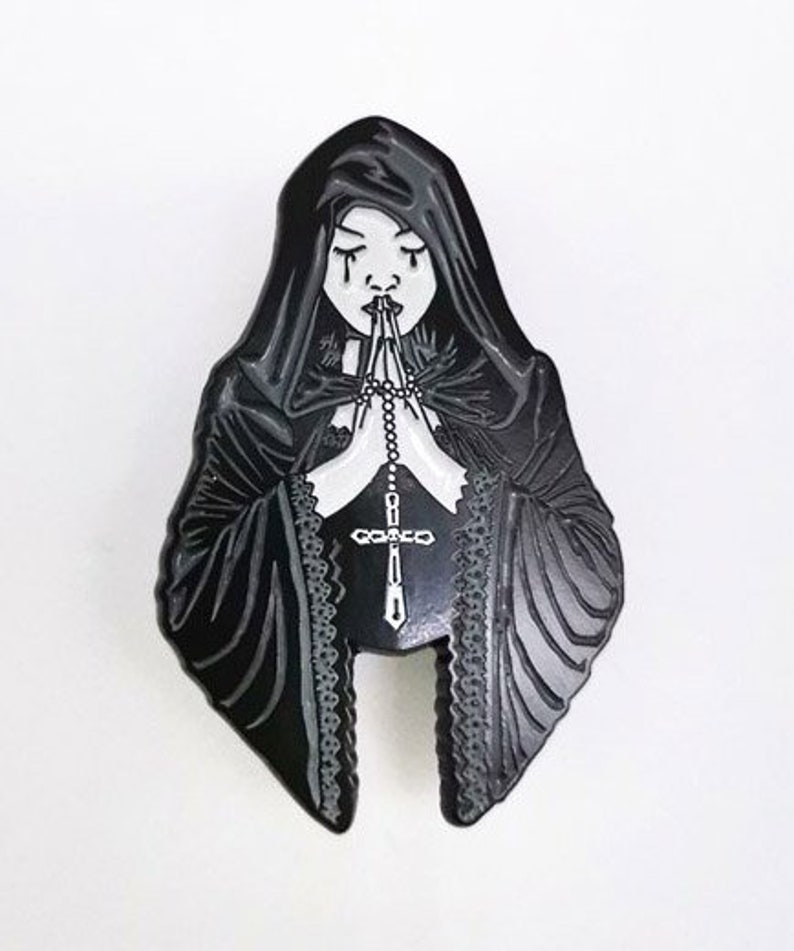 Gothic Prayer Pin Badge - Etsy