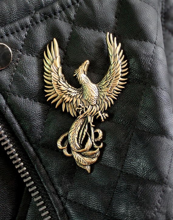 Phoenix Rising Pin Badge | Etsy