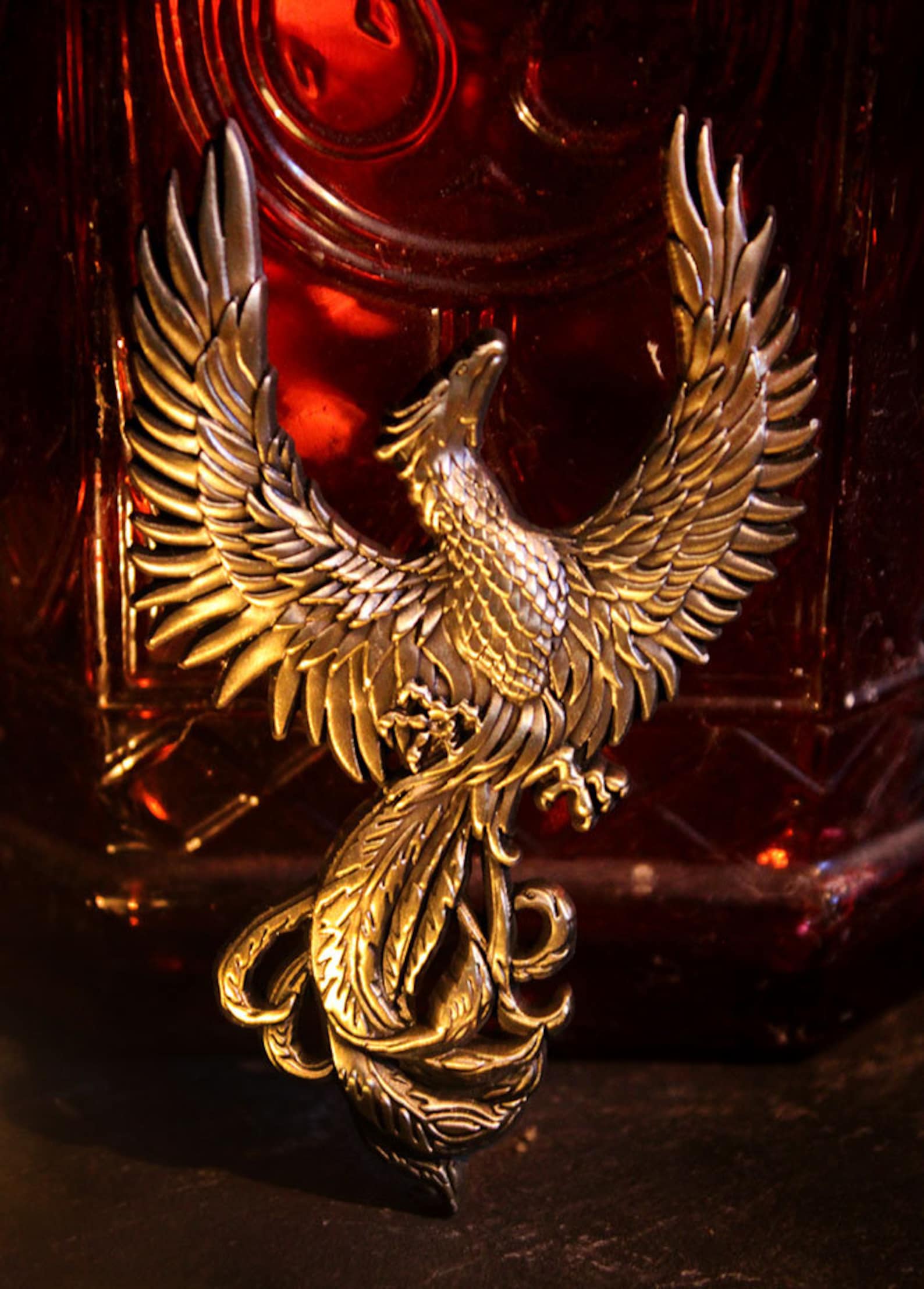 Phoenix Rising Pin Badge - Etsy UK
