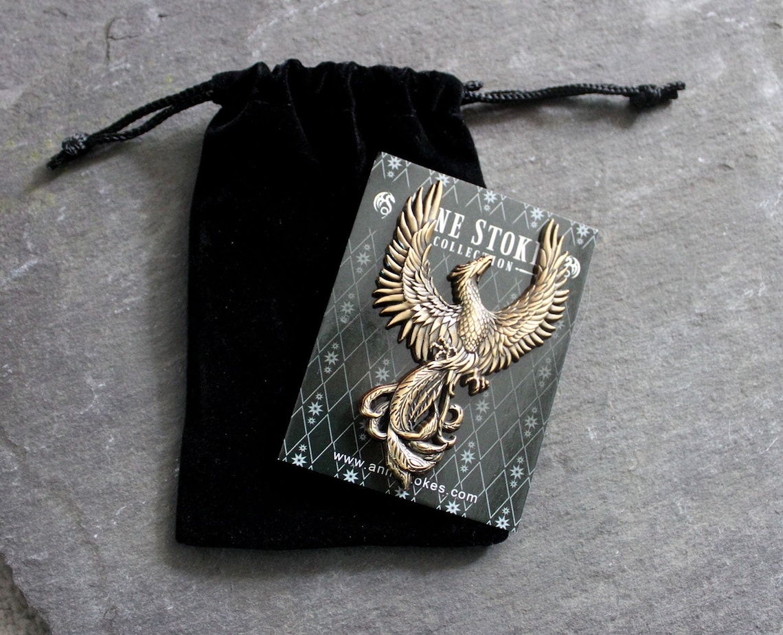 Phoenix Rising Pin Badge - Etsy UK