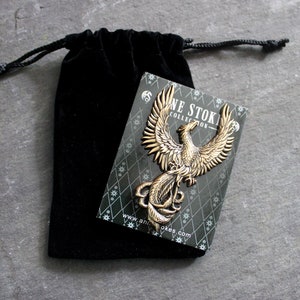 Phoenix Rising Pin Badge - Etsy