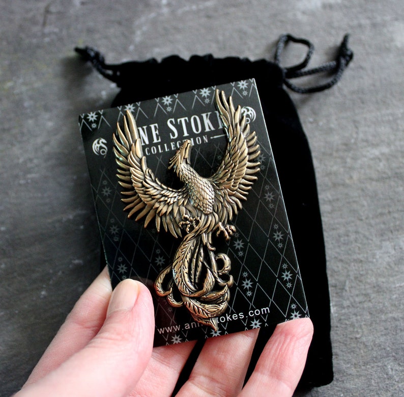 Phoenix Rising pin badge | Etsy