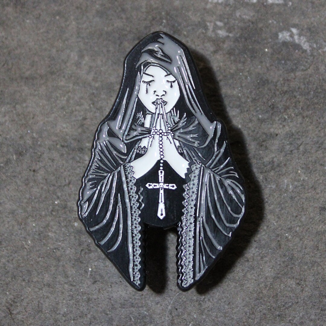 Gothic Prayer Pin Badge - Etsy