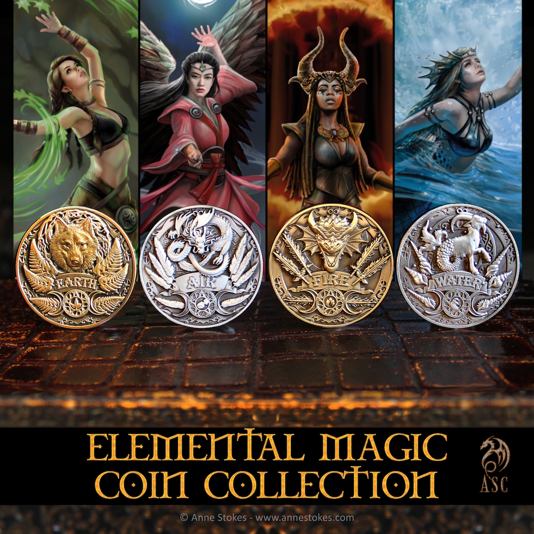 Elemental Magic Collectible Coins - Etsy