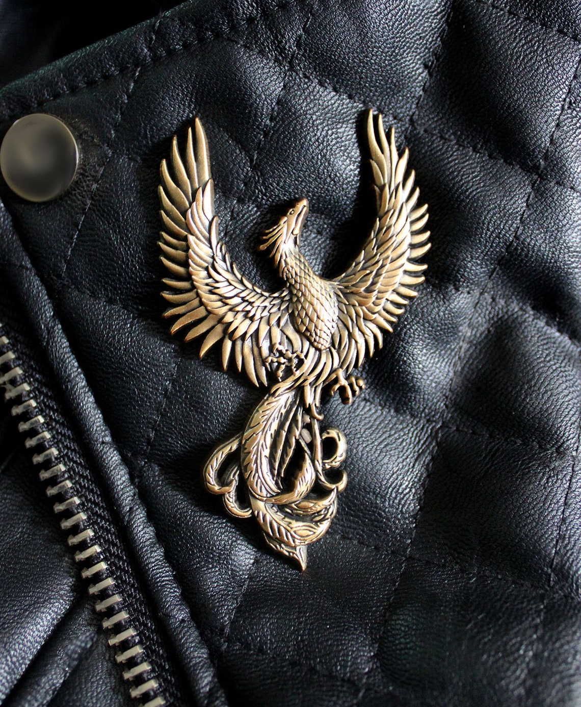 Phoenix Rising Pin Badge - Etsy UK
