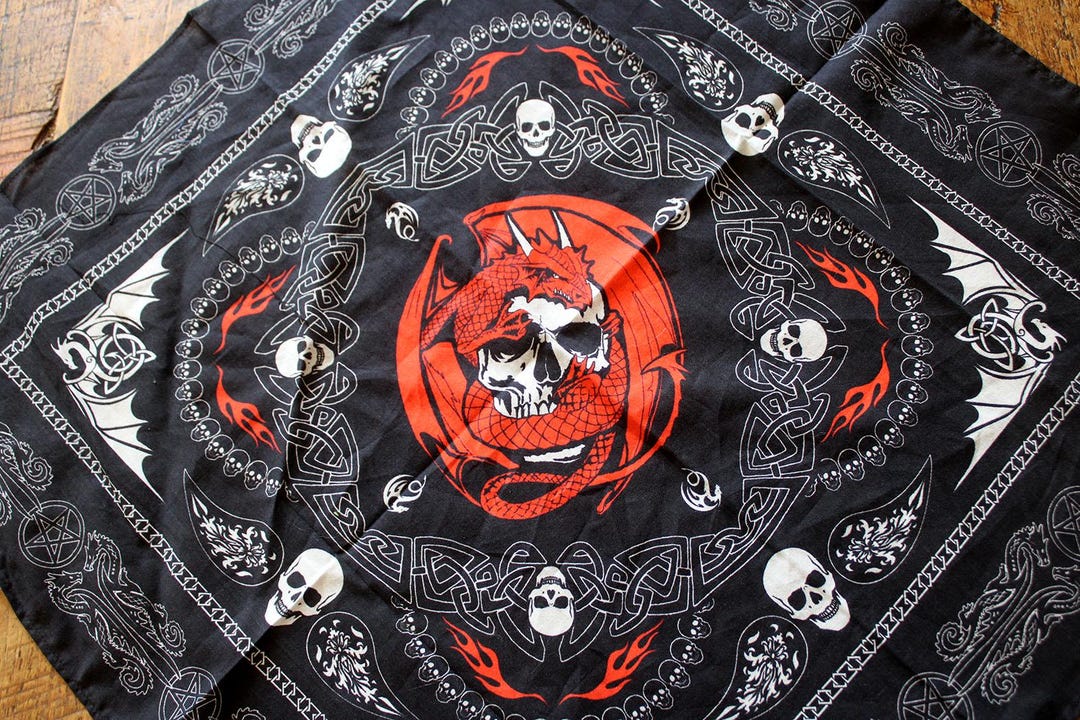 Skull Embrace Bandana - Etsy