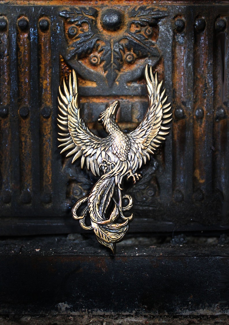 Phoenix Rising Pin Badge - Etsy UK