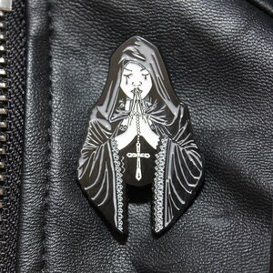 Gothic Prayer Pin Badge - Etsy