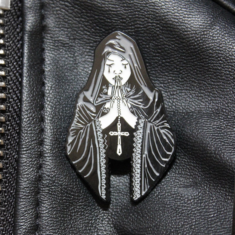 Gothic Prayer Pin Badge - Etsy