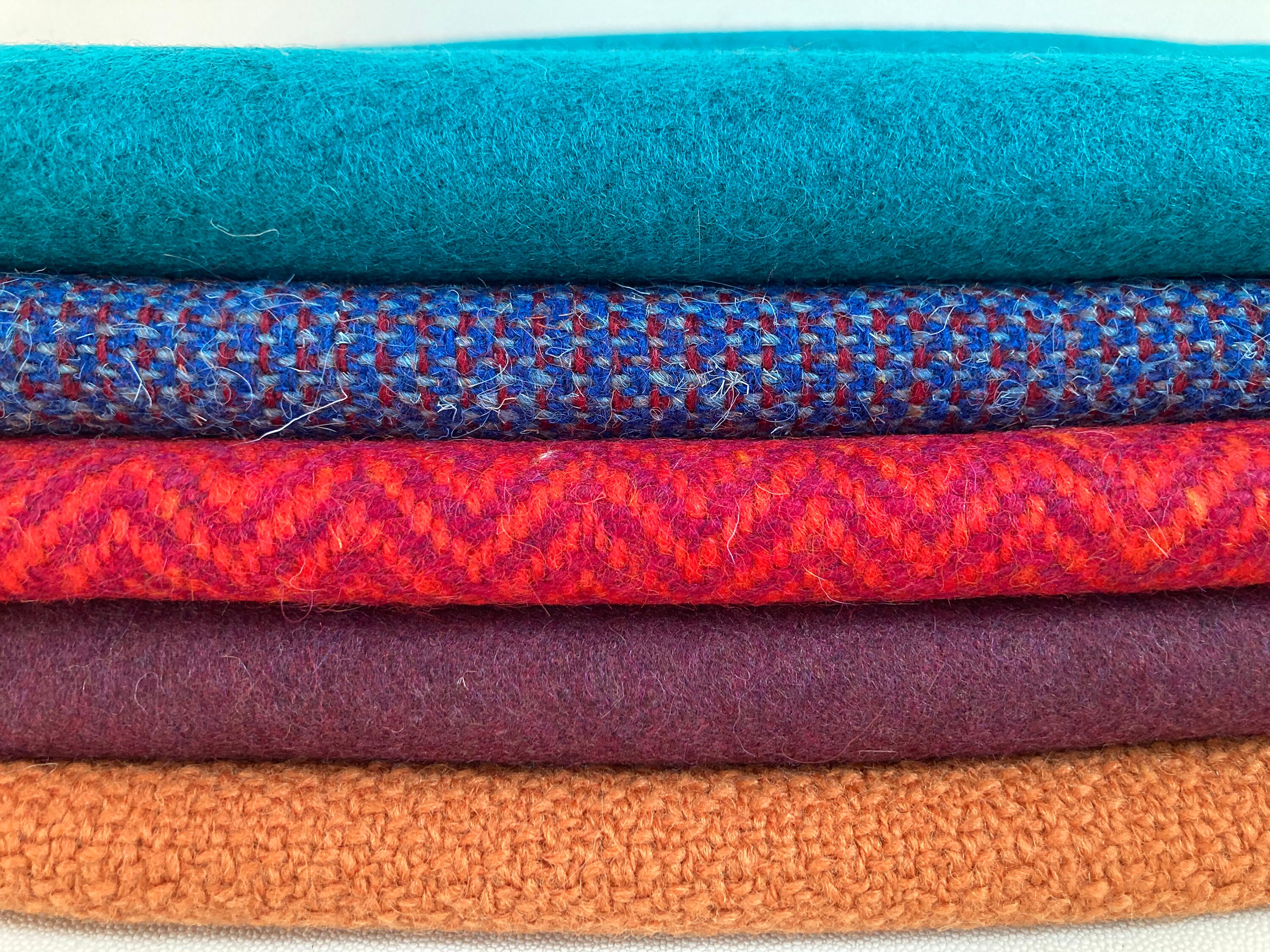 Large Pieces Vibrant Wool Bundle 5 Swatches Perfect for | Etsy
