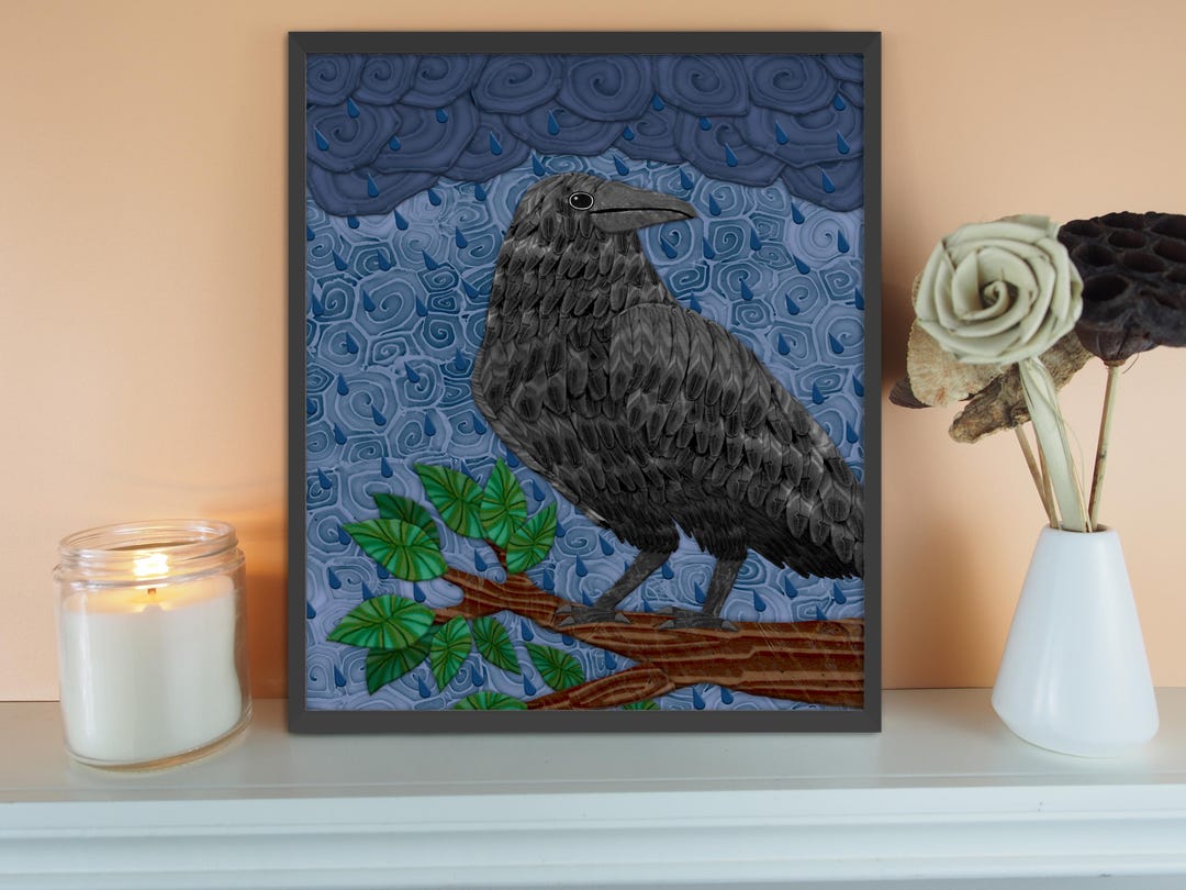 Crow Clay Art Print - Etsy