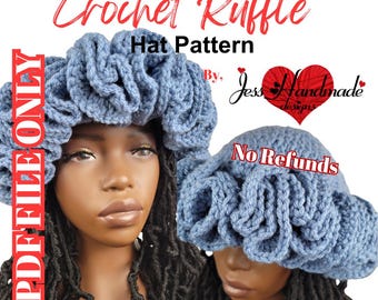 Easy Crochet Ruffle Hat Pattern - Etsy