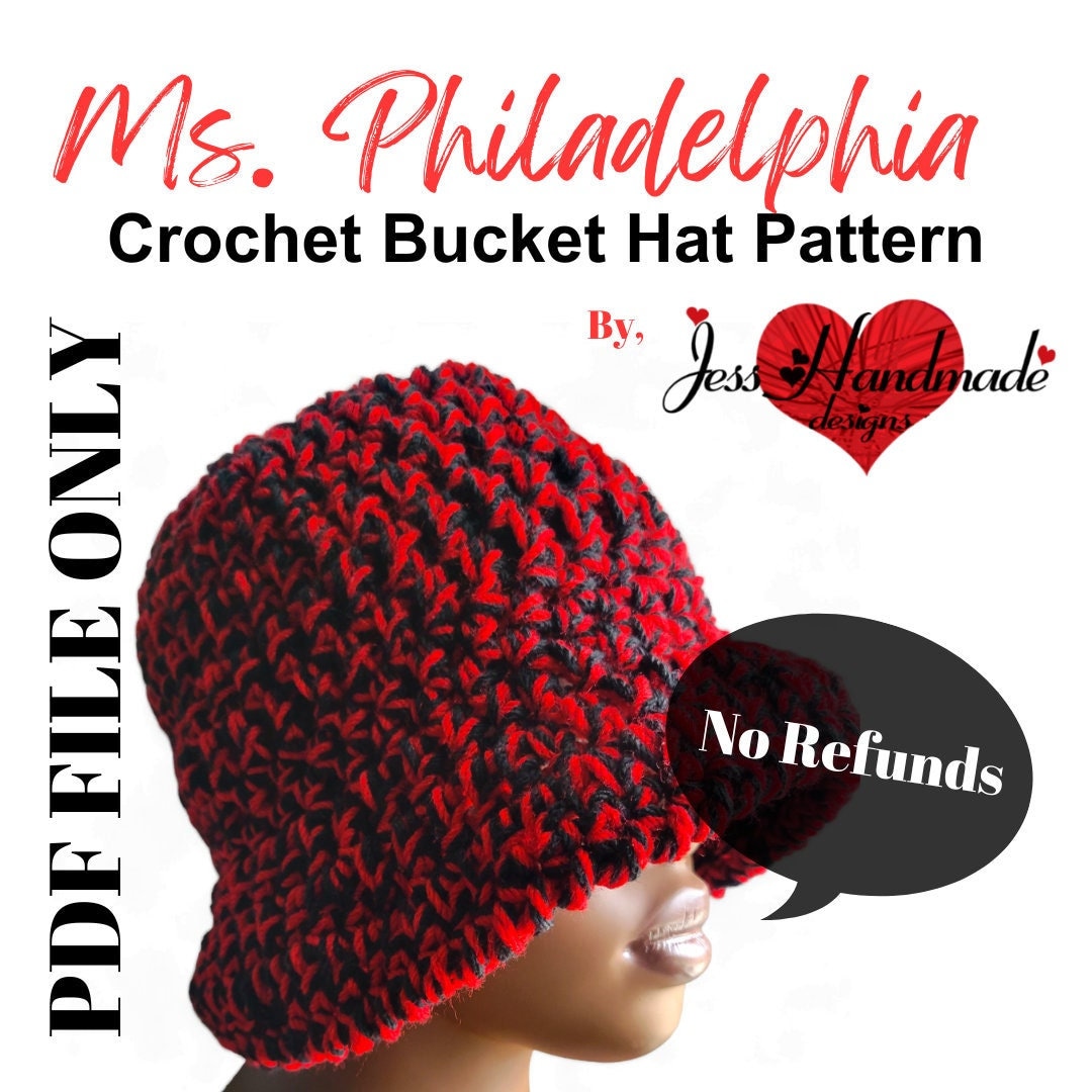 Ms. Philadelphia Crochet Bucket Hat (PDF PATTERN ONLY) - Etsy