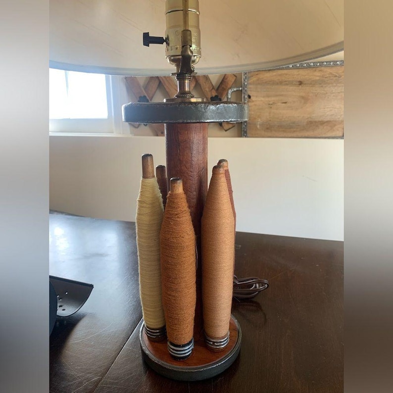 Antique Thread Spindle Lamp - Etsy