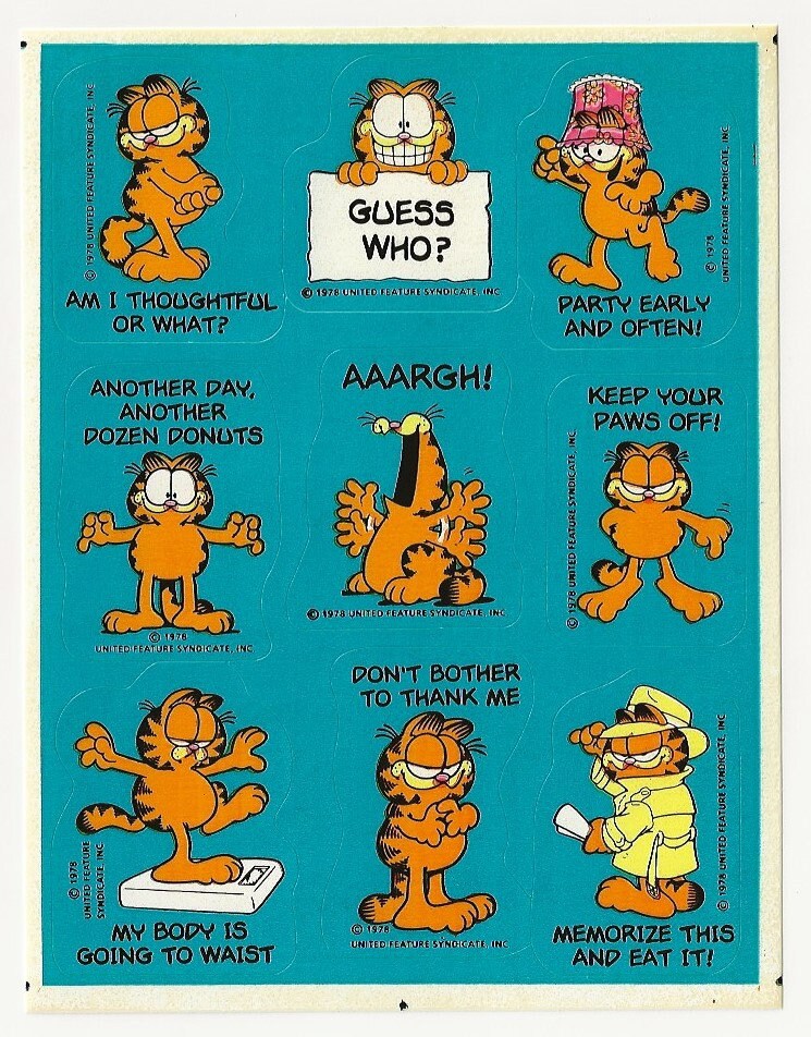 Stickers Garfield Cartoon Character Saying Words - Etsy
