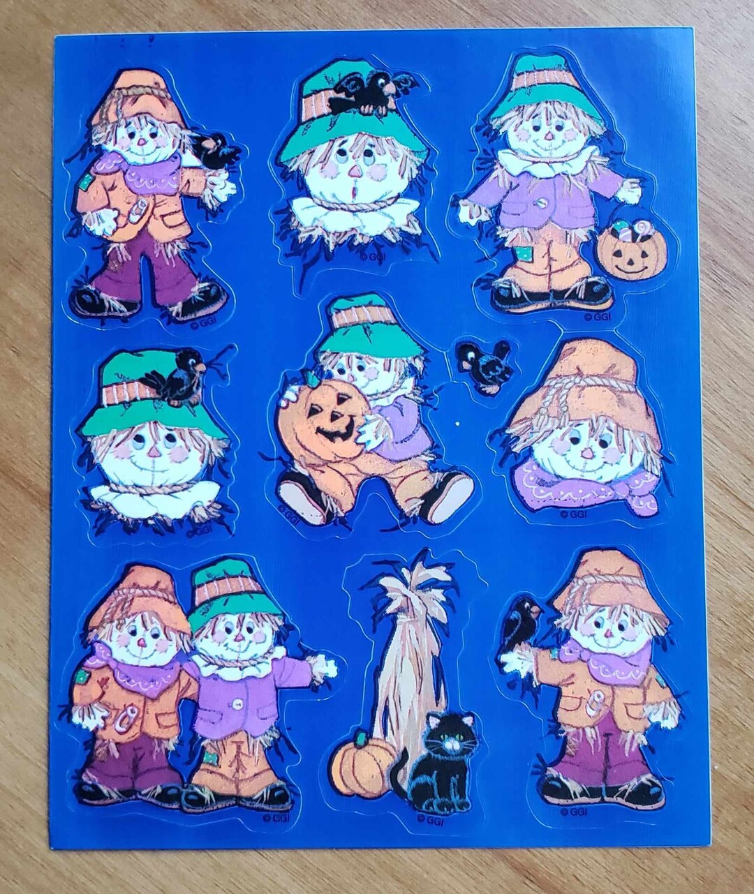 Stickers Halloween Cute Little Scarecrows Black Cat - Etsy
