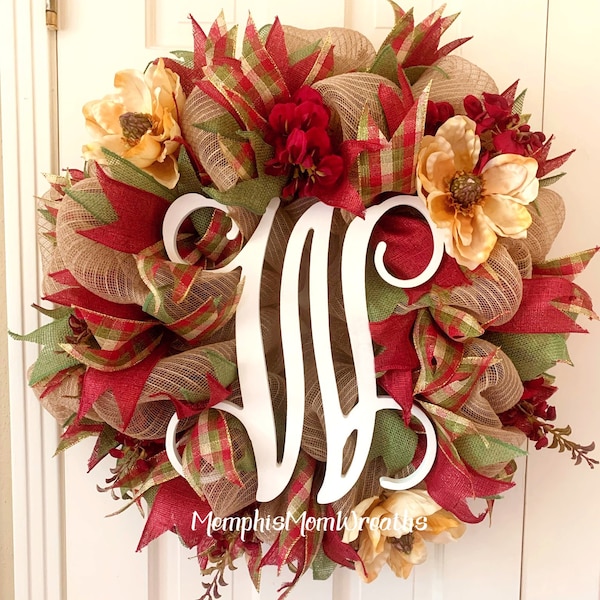 Initial Wreath - Etsy
