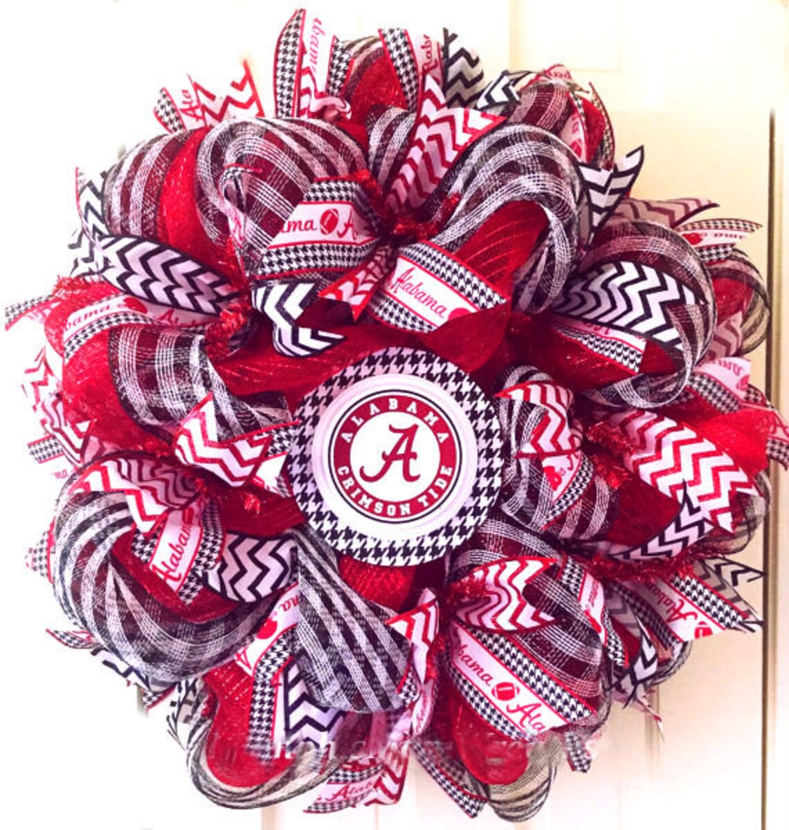 Alabama Wreath, Deco Mesh Wreath, Crimson Tide Wreath, Roll Tide, Bama ...