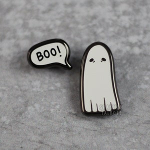 Boo Ghost Enamel Pin Set, Glow in the Dark Pin, Cute Halloween Pin ...